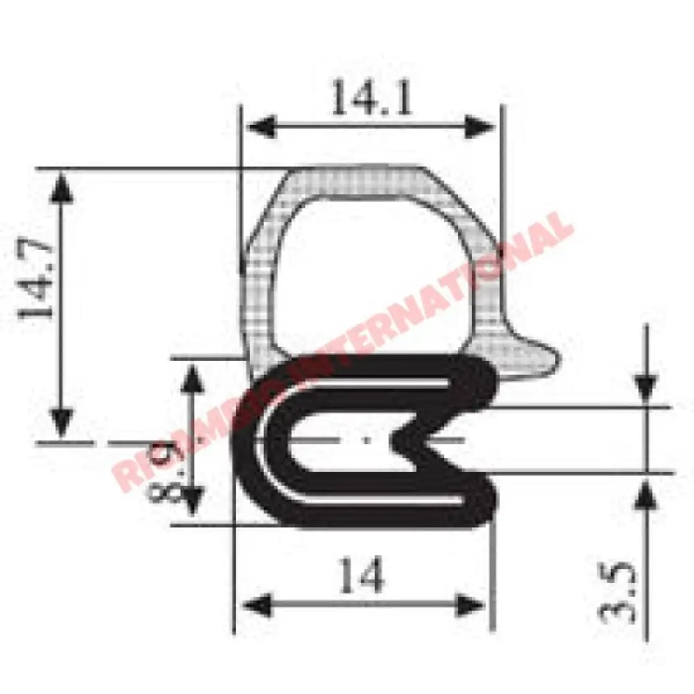 Rubber Door Seal (1x metre) - Classic Fiat 500 600 124 – Ricambio ...